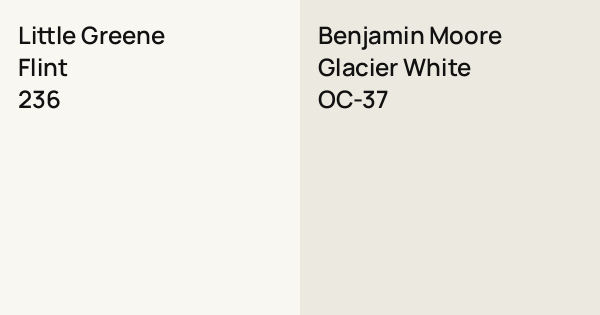 Little Greene Flint vs. Benjamin Moore Glacier White comparison