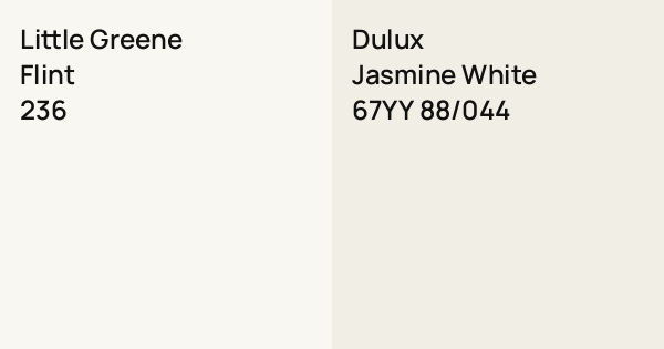 Little Greene Flint vs. Dulux Jasmine White comparison