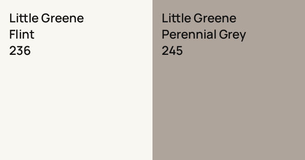 Little Greene Flint vs. Little Greene Perennial Grey comparison