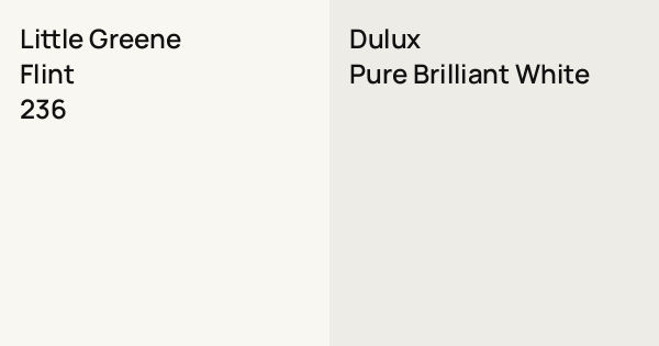 Little Greene Flint vs. Dulux Pure Brilliant White comparison