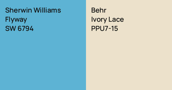 Sherwin Williams Flyway vs. Behr Ivory Lace comparison