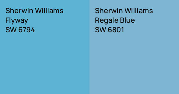 Sherwin Williams Flyway vs. Sherwin Williams Regale Blue comparison