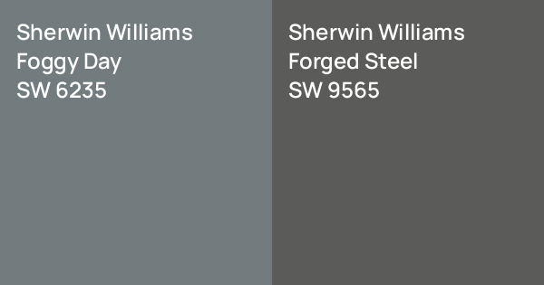 Sherwin Williams Foggy Day vs. Sherwin Williams Forged Steel comparison