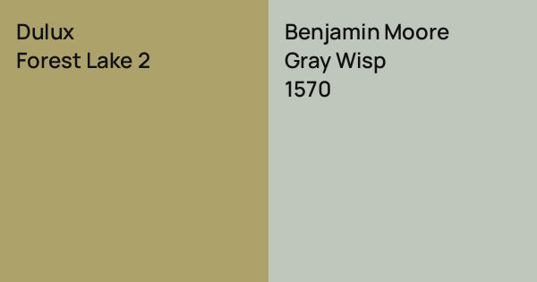 Dulux Forest Lake 2 vs. Benjamin Moore Gray Wisp comparison