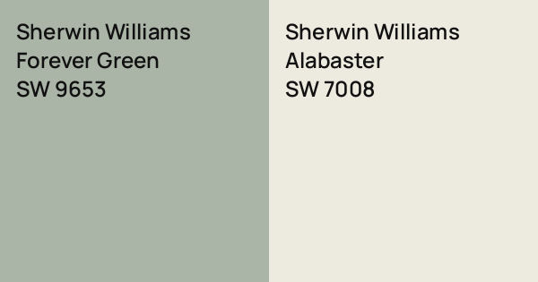 Sherwin Williams Forever Green vs. Sherwin Williams Alabaster comparison
