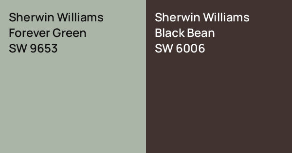 Sherwin Williams Forever Green vs. Sherwin Williams Black Bean comparison