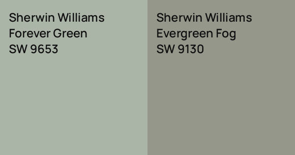 Sherwin Williams Forever Green vs. Sherwin Williams Evergreen Fog ...