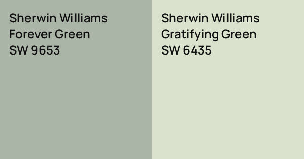 Sherwin Williams Forever Green vs. Sherwin Williams Gratifying Green ...