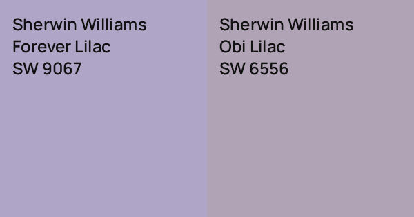 Sherwin Williams Forever Lilac vs. Sherwin Williams Obi Lilac comparison