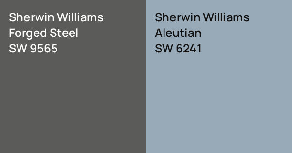 Sherwin Williams Forged Steel vs. Sherwin Williams Aleutian comparison
