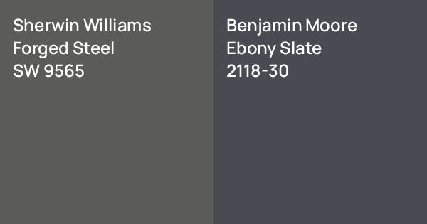 Sherwin Williams Forged Steel vs. Benjamin Moore Ebony Slate comparison