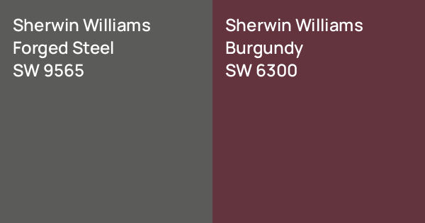 Sherwin Williams Forged Steel vs. Sherwin Williams Burgundy comparison