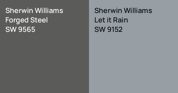 Sherwin Williams Forged Steel vs. Sherwin Williams Let it Rain comparison
