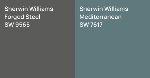 Sherwin Williams Forged Steel vs. Sherwin Williams Mediterranean comparison