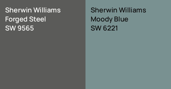 Sherwin Williams Forged Steel vs. Sherwin Williams Moody Blue comparison