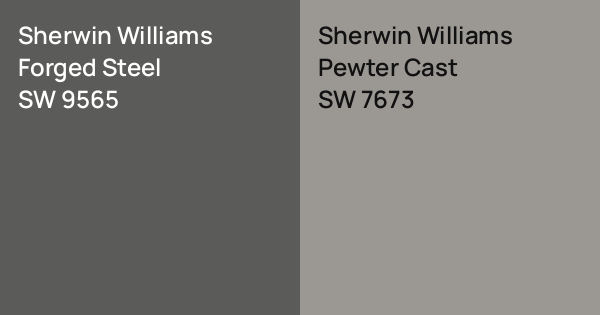 Sherwin Williams Forged Steel vs. Sherwin Williams Pewter Cast comparison
