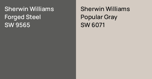 Sherwin Williams Forged Steel vs. Sherwin Williams Popular Gray comparison