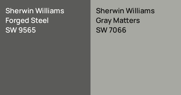Sherwin Williams Forged Steel vs. Sherwin Williams Gray Matters comparison