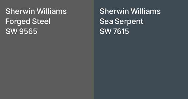 Sherwin Williams Forged Steel vs. Sherwin Williams Sea Serpent comparison