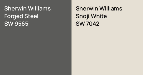 Sherwin Williams Forged Steel vs. Sherwin Williams Shoji White comparison