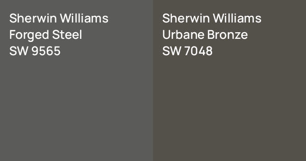 Sherwin Williams Forged Steel vs. Sherwin Williams Urbane Bronze comparison