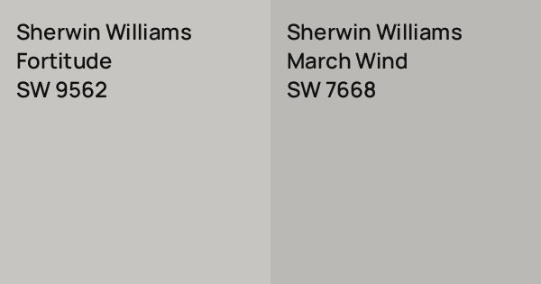 Sherwin Williams Fortitude vs. Sherwin Williams March Wind comparison