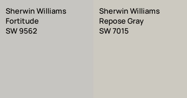 Sherwin Williams Fortitude vs. Sherwin Williams Repose Gray comparison
