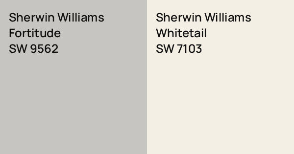 Sherwin Williams Fortitude vs. Sherwin Williams Whitetail comparison