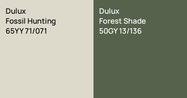 Dulux Fossil Hunting vs. Dulux Forest Shade comparison