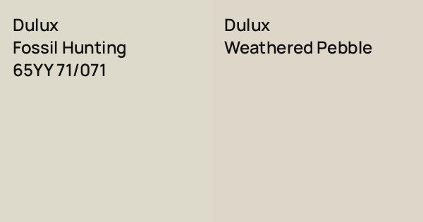 Dulux Fossil Hunting vs. Dulux Weathered Pebble comparison