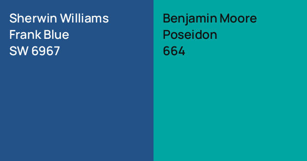 Sherwin Williams Frank Blue vs. Benjamin Moore Poseidon comparison