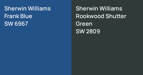 Sherwin Williams Frank Blue vs. Sherwin Williams Rookwood Shutter Green ...