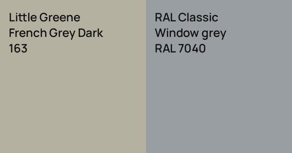 Little Greene French Grey Dark vs. RAL Classic Window grey comparison