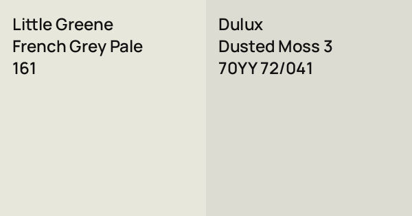 Little Greene French Grey Pale vs. Dulux Dusted Moss 3 comparison