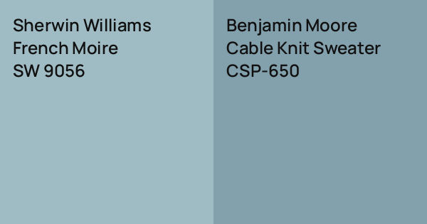 Sherwin Williams French Moire vs. Benjamin Moore Cable Knit Sweater ...