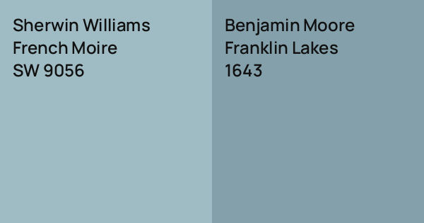 Sherwin Williams French Moire vs. Benjamin Moore Franklin Lakes comparison