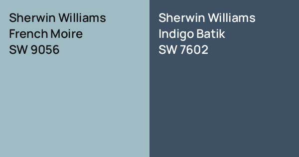 Sherwin Williams French Moire vs. Sherwin Williams Indigo Batik comparison
