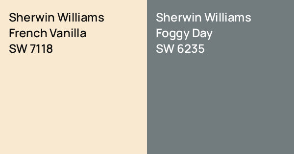 Sherwin Williams French Vanilla vs. Sherwin Williams Foggy Day comparison