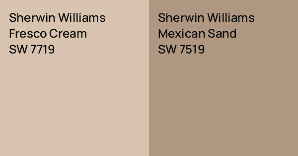 Sherwin Williams Fresco Cream vs. Sherwin Williams Mexican Sand comparison