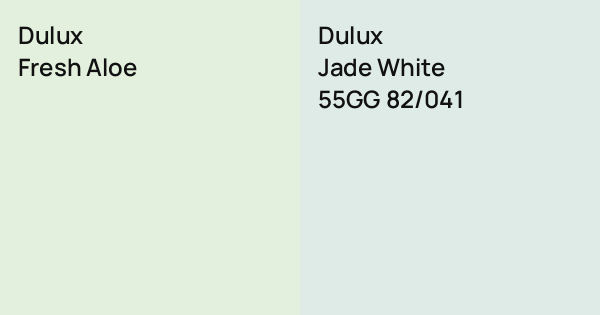 Dulux Fresh Aloe vs. Dulux Jade White comparison