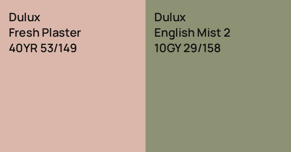 Dulux Fresh Plaster vs. Dulux English Mist 2 comparison