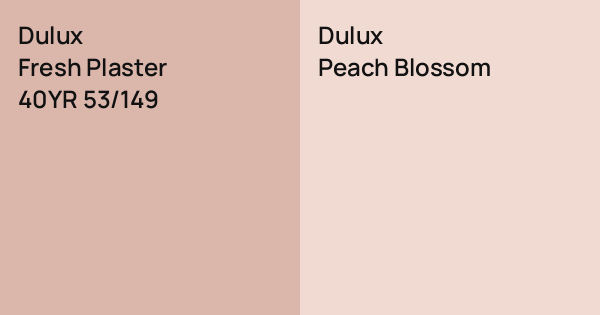 Dulux Fresh Plaster vs. Dulux Peach Blossom comparison