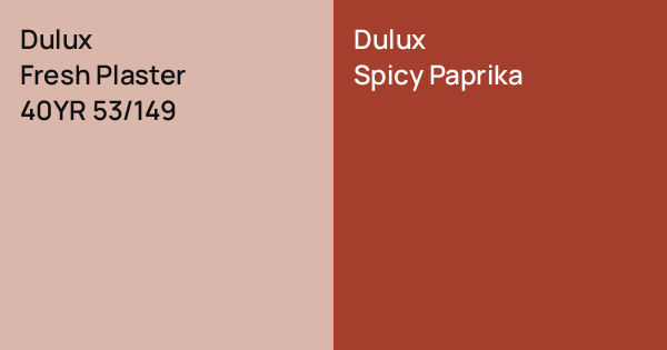 Dulux Fresh Plaster vs. Dulux Spicy Paprika comparison