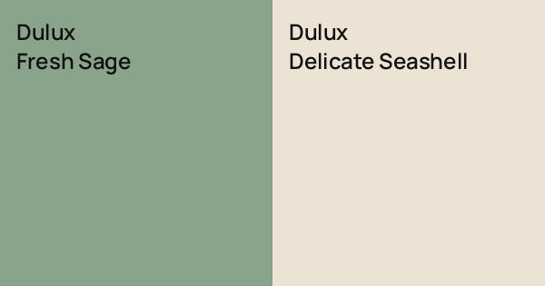 Dulux Fresh Sage vs. Dulux Delicate Seashell comparison