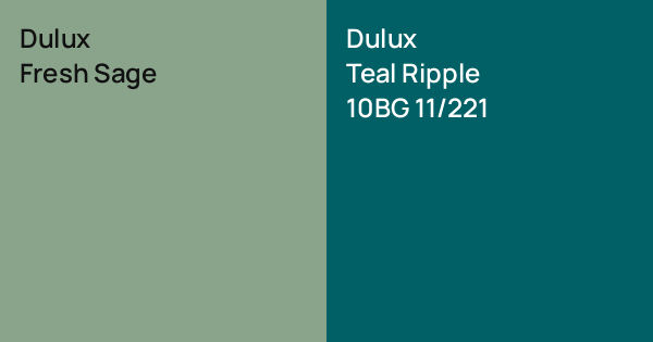 Dulux Fresh Sage vs. Dulux Teal Ripple comparison