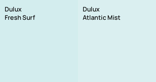 Dulux Fresh Surf vs. Dulux Atlantic Mist comparison