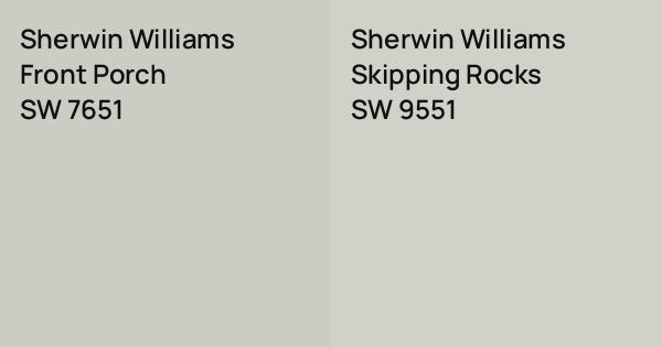 Sherwin Williams Front Porch vs. Sherwin Williams Skipping Rocks comparison