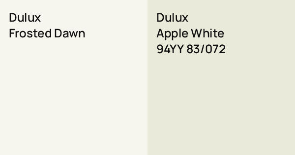 Dulux Frosted Dawn vs. Dulux Apple White comparison