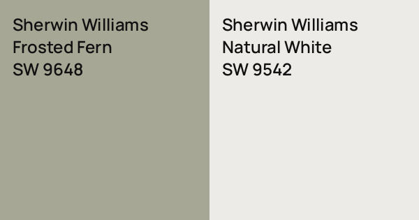 Sherwin Williams Frosted Fern vs. Sherwin Williams Natural White comparison