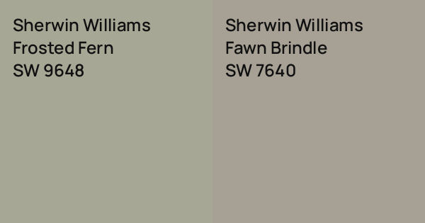 Sherwin Williams Frosted Fern vs. Sherwin Williams Fawn Brindle comparison